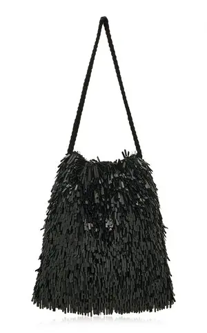 LIZZIE FORTUNATO Sequined Gala Bag - Black