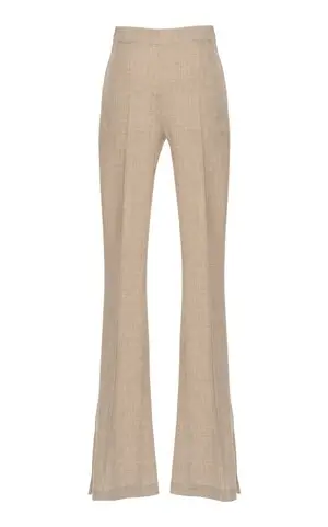 DES_PHEMMES Skinny Crepe Flared-leg Pants - Light Grey