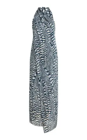 Johanna Ortiz Enigma De Seda Printed Silk Top - Navy