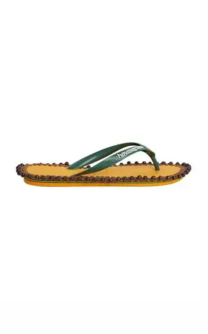 Tresse X Havaianas Avaia Wood-beaded Rubber Sandals - Yellow