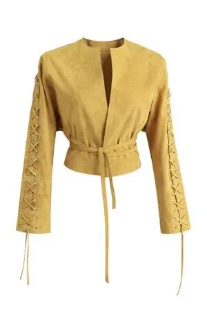 ZUT Jockey Suede Lace-up Jacket - Tan