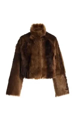 Nour Hammour Cameron Shearling Jacket - Brown