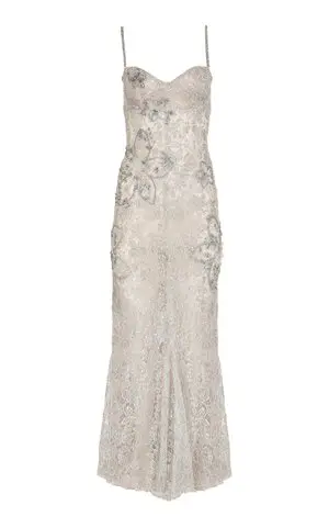 FRANCESCA MIRANDA Bruma Lace Maxi Dress - Silver