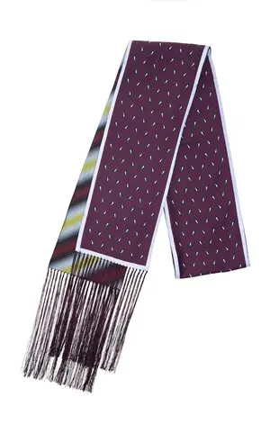 OTZIO Fringed Silk-twill Double Scarf - Multi