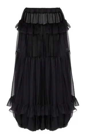 Chloé Fluid Pleated Silk Pants - Black