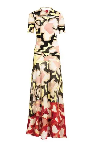 Silvia Tcherassi Becca Crepe Floral Maxi Dress - Multi
