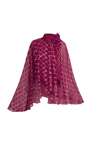 TALLER MARMO Stevie Geometric Print Silk-blend Blouse