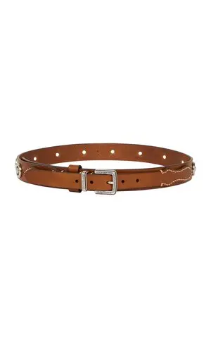 Etro Studded Leather Belt - Brown