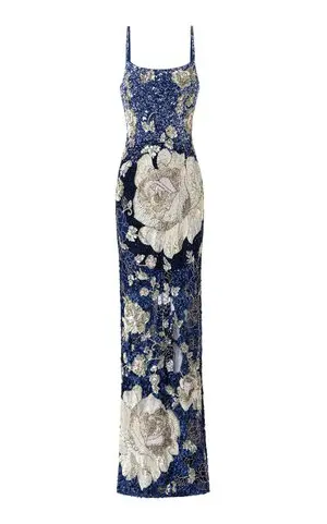 LA FUORI Velours De Minuit Maxi Dress