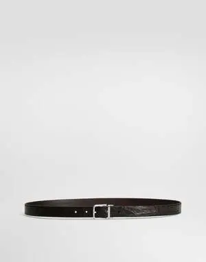 Dolce & Gabbana Caiman Belt Collection Brown