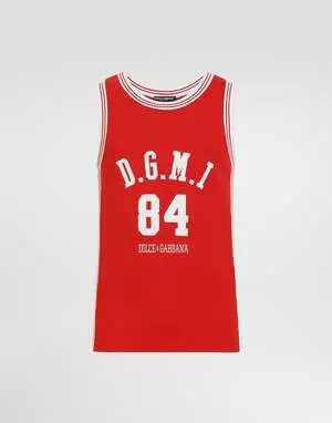 Dolce & Gabbana Tank Top With Patch T-shirts And Polos Burgundy - Bordeaux