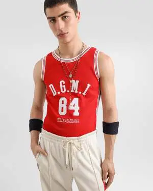 Dolce & Gabbana Tank Top With Patch T-shirts And Polos Burgundy - Bordeaux