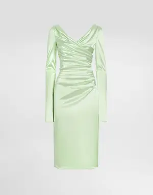 Dolce & Gabbana Stretch Satin Dress Dresses Satin - Multicolor