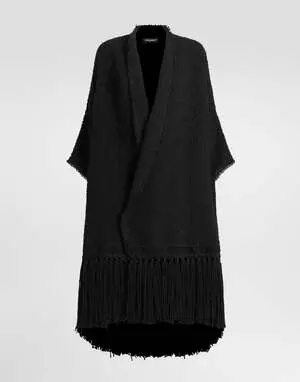 Dolce & Gabbana Bouclé Cape Coat Collection - Black