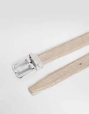Dolce & Gabbana Caiman Belt Collection Beige - Silver