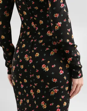 Dolce & Gabbana Small Floral-print Charmeuse Dress Dresses