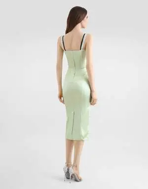 Dolce & Gabbana Stretch Satin Dress Dresses Satin - Green