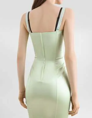 Dolce & Gabbana Stretch Satin Dress Dresses Satin - Green