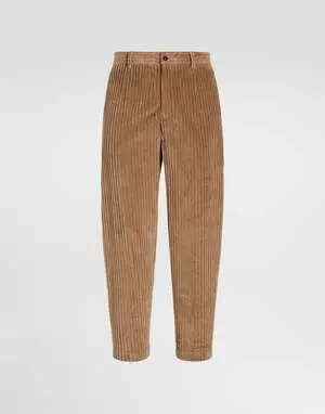 Dolce & Gabbana Corduroy Trousers Pants And Shorts Velvet - Beige