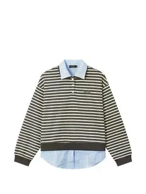 TOUT A COUP Striped Layered Sweater