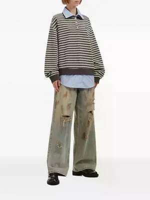 TOUT A COUP Striped Layered Sweater