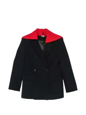 Loewe Double-breasted Knitted-collar Blazer