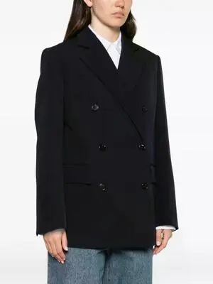 Loewe Double-breasted Knitted-collar Blazer