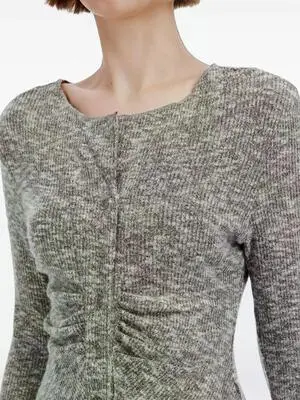B+AB Ruched Marl-knit Cardigan