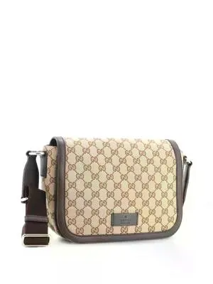 Gucci Flap Messenger Bag Gg Canvas Small Crossbody Bag