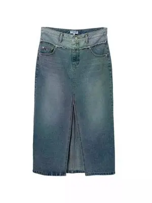 LA PISCINE Colour-block Denim Skirt