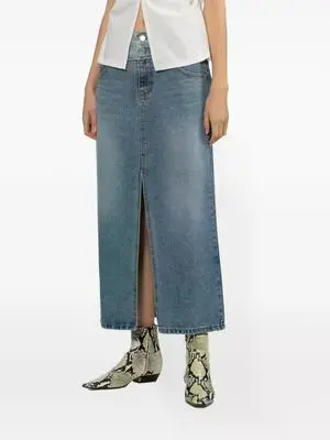 LA PISCINE Colour-block Denim Skirt