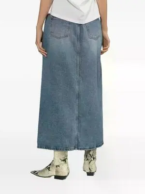LA PISCINE Colour-block Denim Skirt
