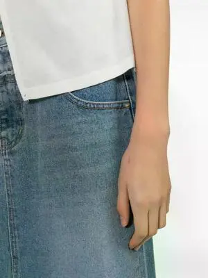LA PISCINE Colour-block Denim Skirt