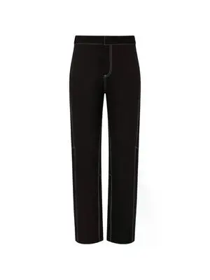 Rag & Bone Contrast-stitch Straight-leg Trousers - Black