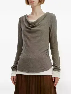 B+AB Cowl-neck Layered T-shirt