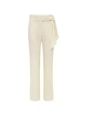 STOLEN STORES Kaia Pleated Asymmetric-waistband Trousers - Neutrals