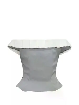 STOLEN STORES Bow-detail Pleated-trim Top
