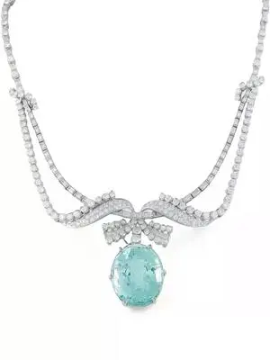LB EXCLUSIVE Paraiba Tourmaline Diamond Necklace - Silver