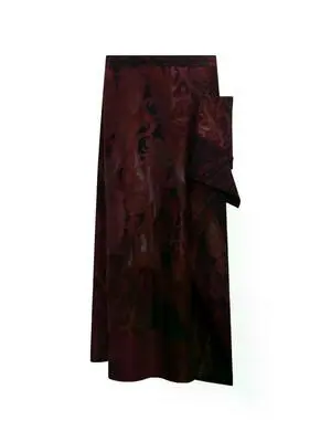 Y’s Paisley-print Draped Midi Skirt - Red