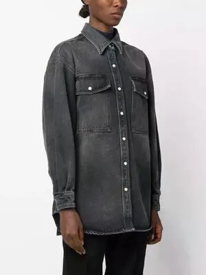 Palm Angels Logo-patch Denim Shirt