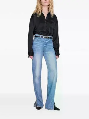 ANINE BING Scott Cropped Shirt