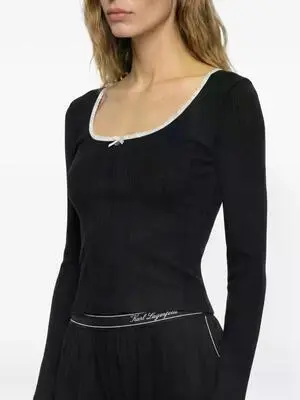 Karl Lagerfeld Lace-trim Pointelle Pajamas
