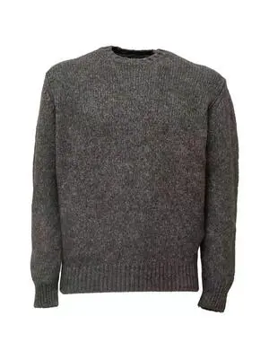 Fedeli Chunky-knit Crew-neck Sweater - Grey