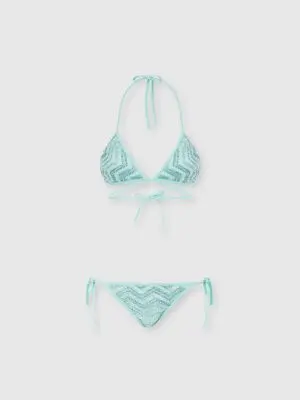 Missoni Triangle Mesh Bikini With Zigzag Pattern And Sequins
