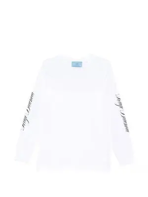 11 11 L.U.C.K. Logo-print Long-sleeve Sweatshirt - White