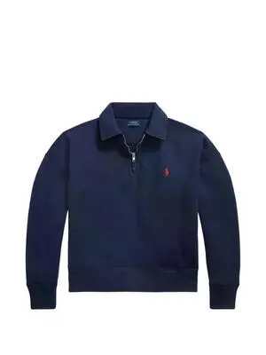Polo Ralph Lauren Quarter-zip Logo-embroidered Sweatshirt - Blue