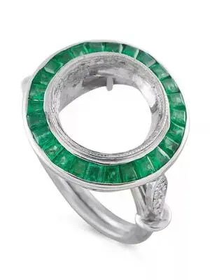 LB EXCLUSIVE Emerald And Diamond Mounting Ring
