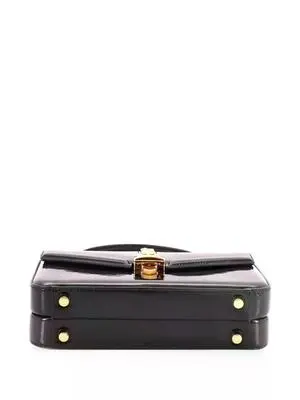 Gucci Sylvie 1969 Top Handle Bag Patent Mini Satchel - Black
