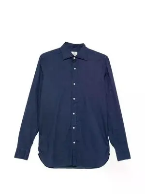 LUIGI BORRELLI Rio Spread-collar Shirt - Blue