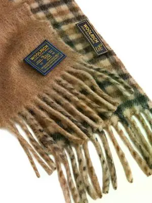 Woolrich Check-pattern Fringed Scarf